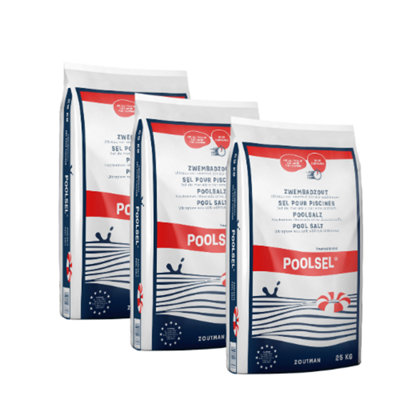 POOLSEL Swimming Pool Salt 3 x 25kg Salt for Swimming Pools