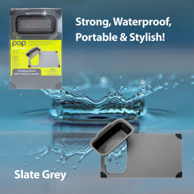 Pop Collapsible Board & Colander Set Black Non Slip Summit