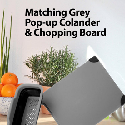 Pop Collapsible Board & Colander Set Black Non Slip Summit