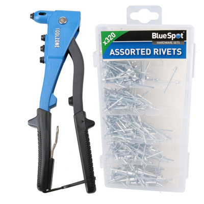 Pop Pot Riveter Rivet Tool Nozzles 2.4mm - 4.8mm With 320 Assorted Alu ...