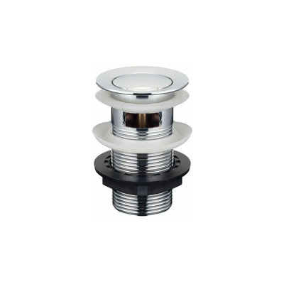Pop Up Basin Waste Slotted Bathroom Chrome Sink Push Button Click Clack ...