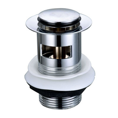 Pop Up Basin Waste Slotted Bathroom Chrome Sink Push Button Click Clack ...