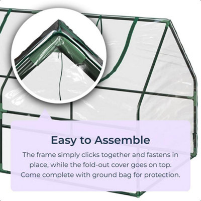Pop Up Greenhouse Ground Bag Base Easy Set Up Cold Frame 2 Zipped Door ...