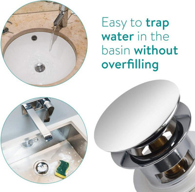 Pop Up Sink Plug , Click Clack Slotted Bathroom Waste Plug Overflow All ...