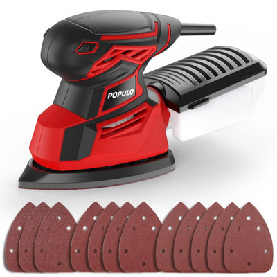 Populo Electric Mouse Sander, 130 w 14000 rpm 230 v Detail with 12 Pcs ...