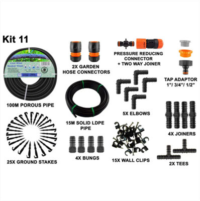 Porous Pipe Kit, POROUS-KIT11 - Ideal for gardens, flower beds, and ...