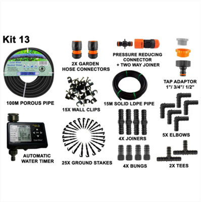 Porous Pipe Kit, POROUS-KIT13 - Ideal for gardens, flower beds, and ...