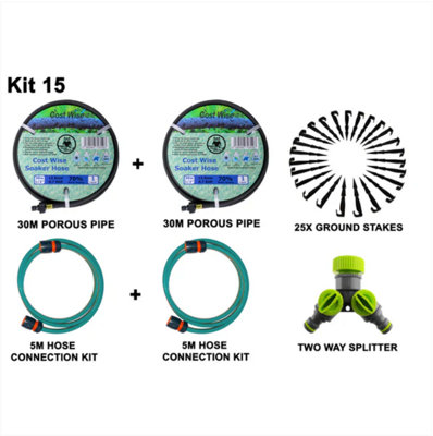 Porous Pipe Kit, POROUS-KIT15 - Ideal for gardens, flower beds, and ...