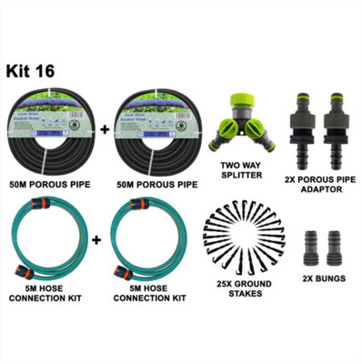 Porous Pipe Kit, POROUS-KIT16 - Ideal for gardens, flower beds, and ...