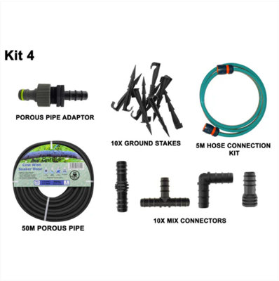 Porous Pipe Kit, POROUS-KIT4 - Ideal for gardens, flower beds, and ...