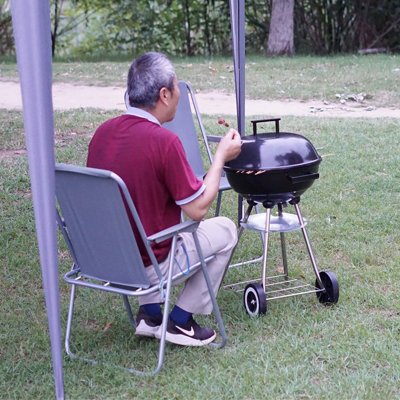 Portable 18" Kettle Charcoal BBQ Grill Barbecue With Utensils Cover ...