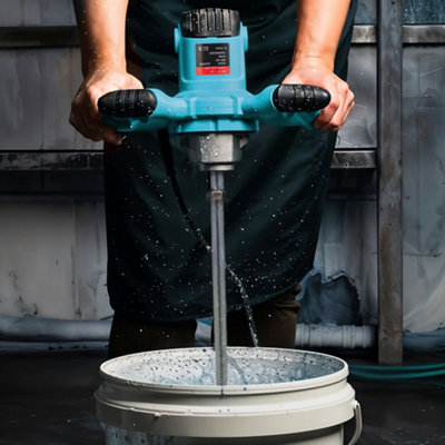 Portable 2100W Cement Mixer Multi Purpose Electric Mixing Tool Blue