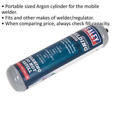 Portable 60L Disposable Argon Gas Cylinder for Welding - 1 Hour Duration