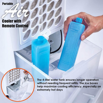 Portable Air Conditioner, 80W 3 in 1 Evaporative 4 Liter Air Cooler ...