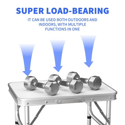 Portable Aluminium Folding Camping Picnic Table with Adjustable Height Legs