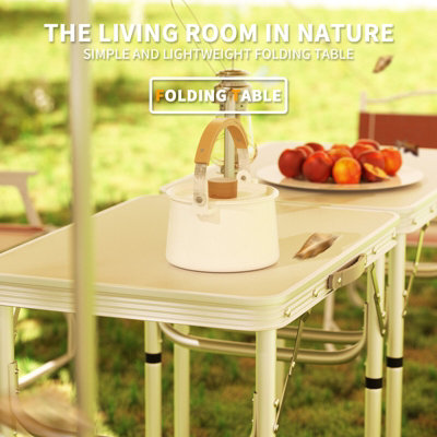 Portable Aluminium Folding Camping Picnic Table with Adjustable Height Legs