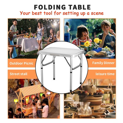 Portable Aluminium Folding Camping Picnic Table with Adjustable Height Legs