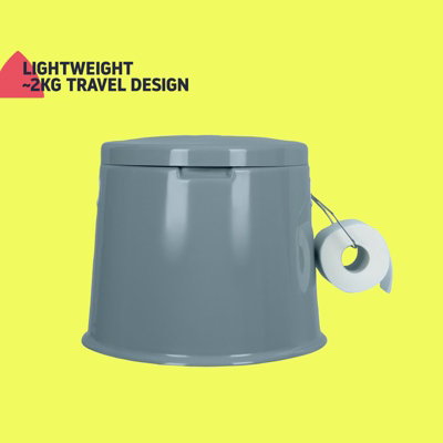 Portable Camping Toilet with 5L Waste Bucket & Toilet Roll Holder