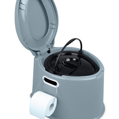 Portable Camping Toilet with 5L Waste Bucket & Toilet Roll Holder