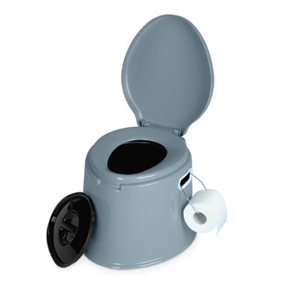 Portable Camping Toilet with 5L Waste Bucket & Toilet Roll Holder