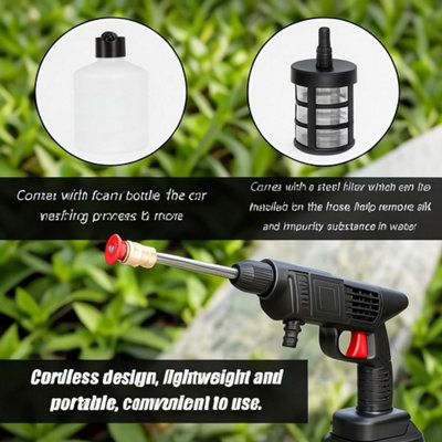 Portable Cordless Pressure Washer High Power Electric Jet Wash Car ...
