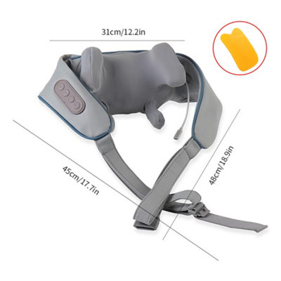 PORTABLE CORDLESS SHIATSU NECK SHOULDER BACK MASSAGER WITH HEAT & DEEP ...