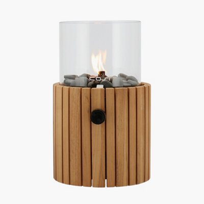 PORTABLE COSISCOOP TIMBER ROUND FIRE LANTERN