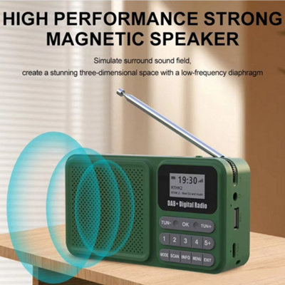 DAB + DAB Portable AM/FM Radios 2.4" Portable DAB DAB+ Digital Radio FM ...