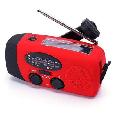 Portable Dynamo Wind Up Solar USB Rechargeable AM FM Hand Crank Radio ...