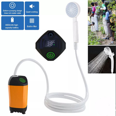 Portable Electric Camping Shower Pump with Temperature Display ...