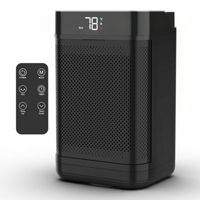 Portable Electric Space Heater 10" - Remote Control - LED Display 1 ...