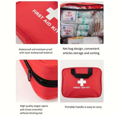Portable Emergency First Aid Kit Medical Bag for Home, Travel and ...