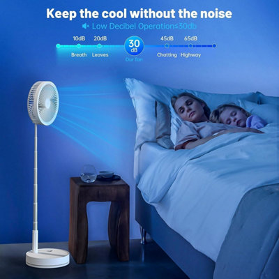 Portable Floor Fan Quiet Fan with Remote Control, Foldable, 4 Modes ...
