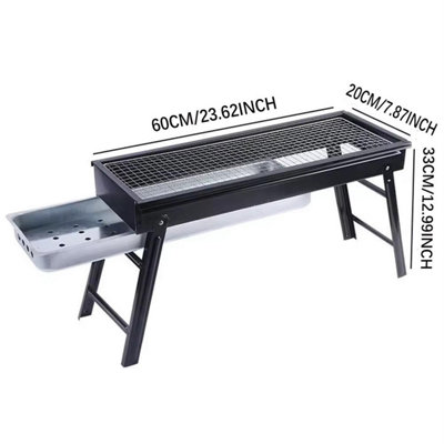 Portable Folding Charcoal BBQ Grill Compact Barbecue for Patio Camping Hiking and Picnics ...