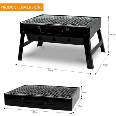 Portable Folding Charcoal BBQ Grill Outdoor Travel Barbecue for Camping ...