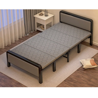 Portable Folding Guest Bed with Mattress and Metal Frame