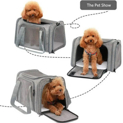 Portable Folding Pet Carrier Bag for Small to Medium Dogs & Cats - Soft ...
