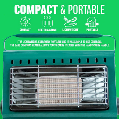 Portable Gas Heater Compact And Lightweight 1.2Kw Output Swivel Body ...