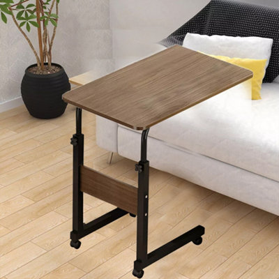 Portable Height Adjustable Over Bed & Sofa Laptop Table with Wheels
