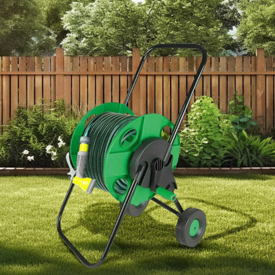 Portable Hose Reel Garden Watering Pipe Free Standing Winder Durable ...