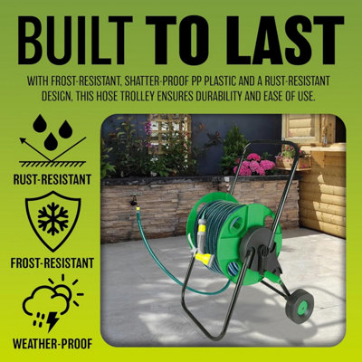 Portable Hose Reel Garden Watering Pipe Free Standing Winder Durable ...