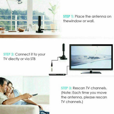 Portable Indoor Digital TV Aerial - High Gain HD 4K Freeview