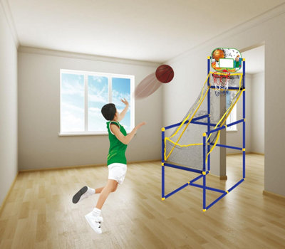 Portable Indoor/Outdoor Basketball Stand, Hoop, Net & Backboard Set ...