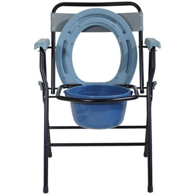 Portable Lightweight Folding Commode Chair with 7L Pail - 130kg Capacity