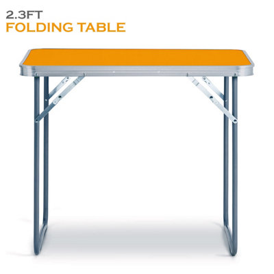 PORTABLE MDF WOODEN TOP FOLDING DINING TABLE GARDEN OUTDOOR PICNIC ...