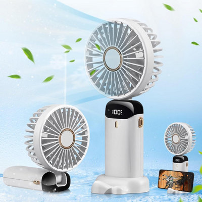 Portable Mini Handheld Folding Desk Fan, USB Rechargeable Personal ...