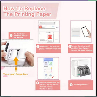 Portable Mini Inkless Thermal Printer - Bluetooth Photo & Label Printing