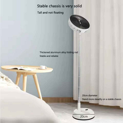Portable Oscillating Standing Fan with Remote Controller Foldable Desk ...