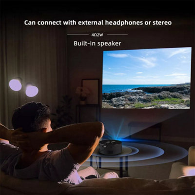 Portable Projector 1080P HD Mini Home Cinema Movie Theater Projector ...