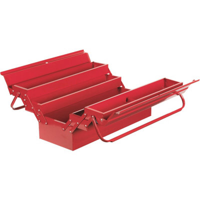 Portable Red Cantilever Toolbox with 4 Trays - 530x210x220mm Tool ...